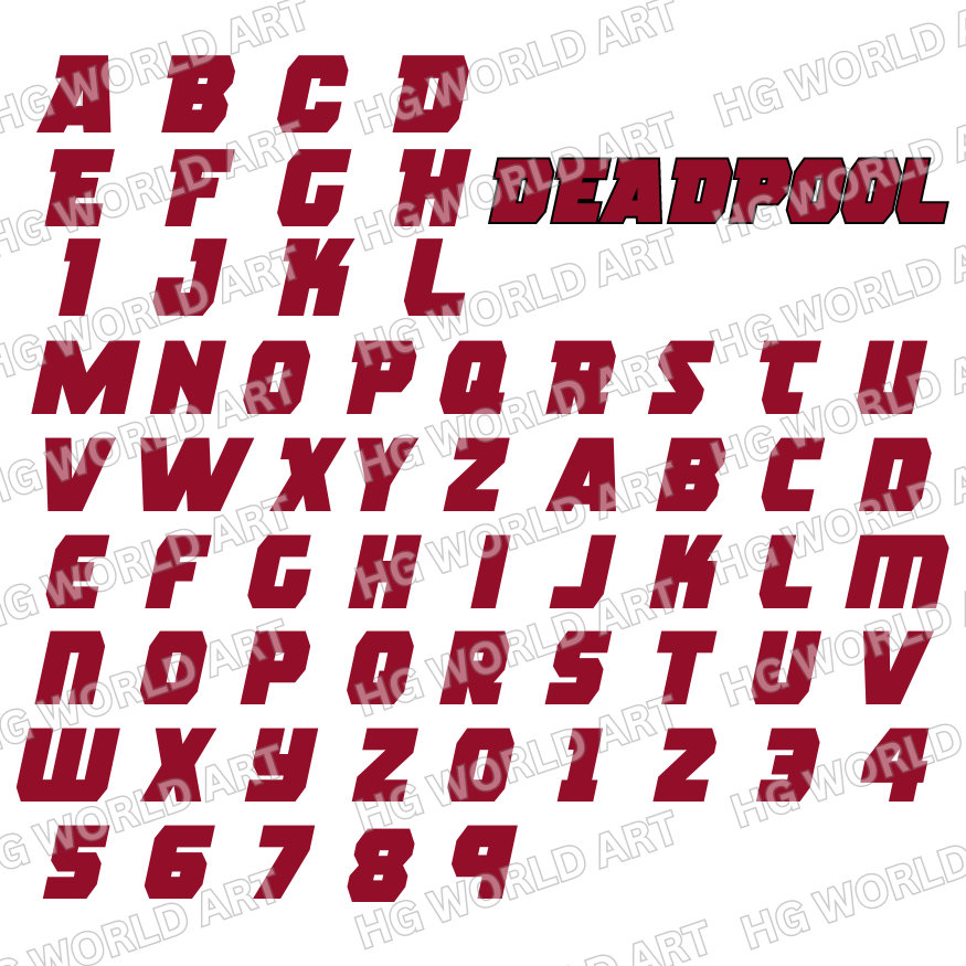 Deadpool Font (svg, Cricut & Silhouette Cuttable Font) (ttf, Otf, Png ...