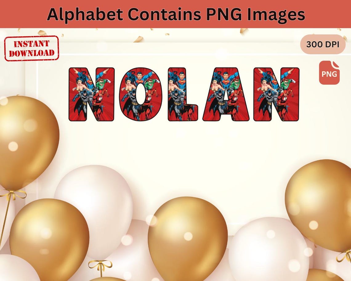 Superhero Alphabet PNG: Letter & Number Clip Art (digital Download) - Etsy