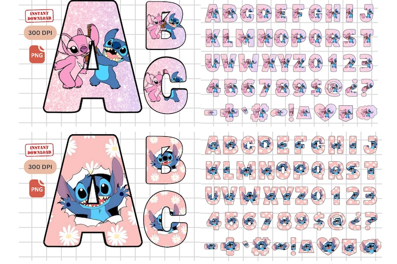 Stitch Alphabet PNG: Letters, Numbers, Symbols (digital Download) - Etsy