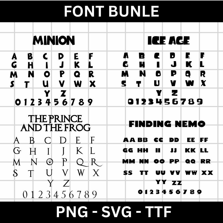 20+ Cartoon Font SVG TTF Font for Cricut Silhouette Cutting Crafting ...