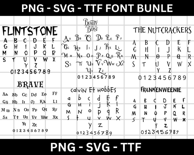 Cartoon Font Bundle: 40+ SVG TTF Fonts for Cricut (digital Download) - Etsy