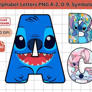 Stitch Alphabet PNG: Letters, Numbers, Symbols (digital Download) - Etsy