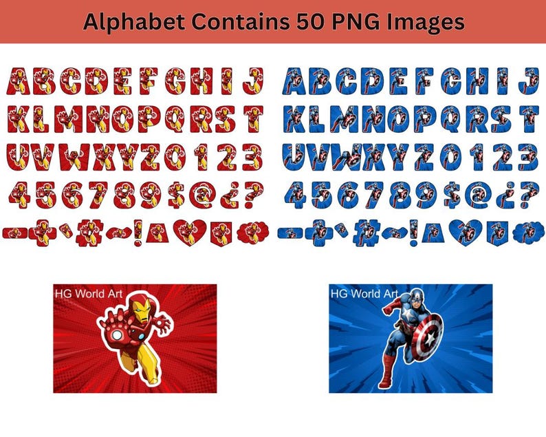 450 IMAGES 9 Superhero Alphabets Different Backgrounds Png Superhero ...