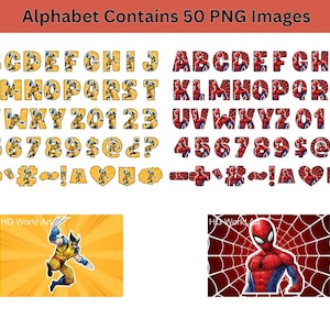 450 IMAGES - 9 Superhero Alphabets Different Backgrounds Png ...