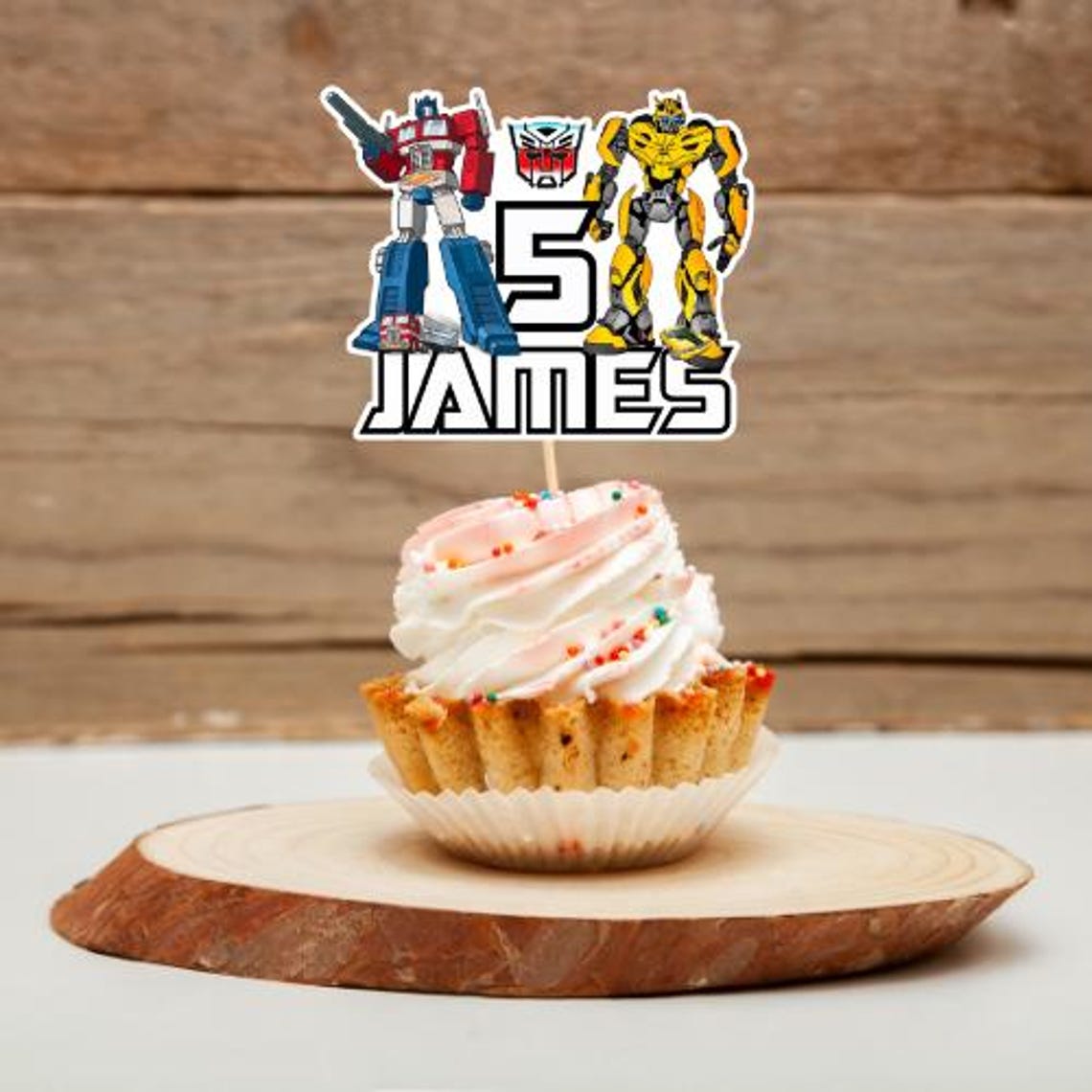 Transformers Bumblebee Cake Topper: Personalized Birthday (digital ...