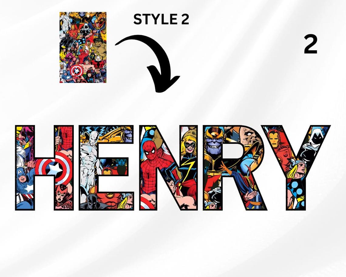 Personalized NAME Word Art Print Superhero Character Posters Digital ...