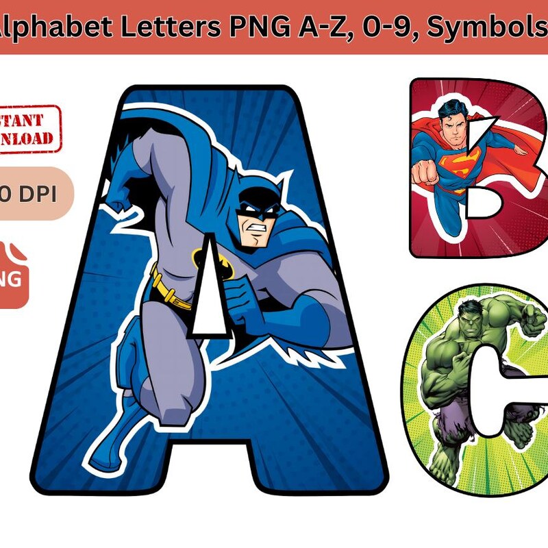 Superhero Letters - Etsy