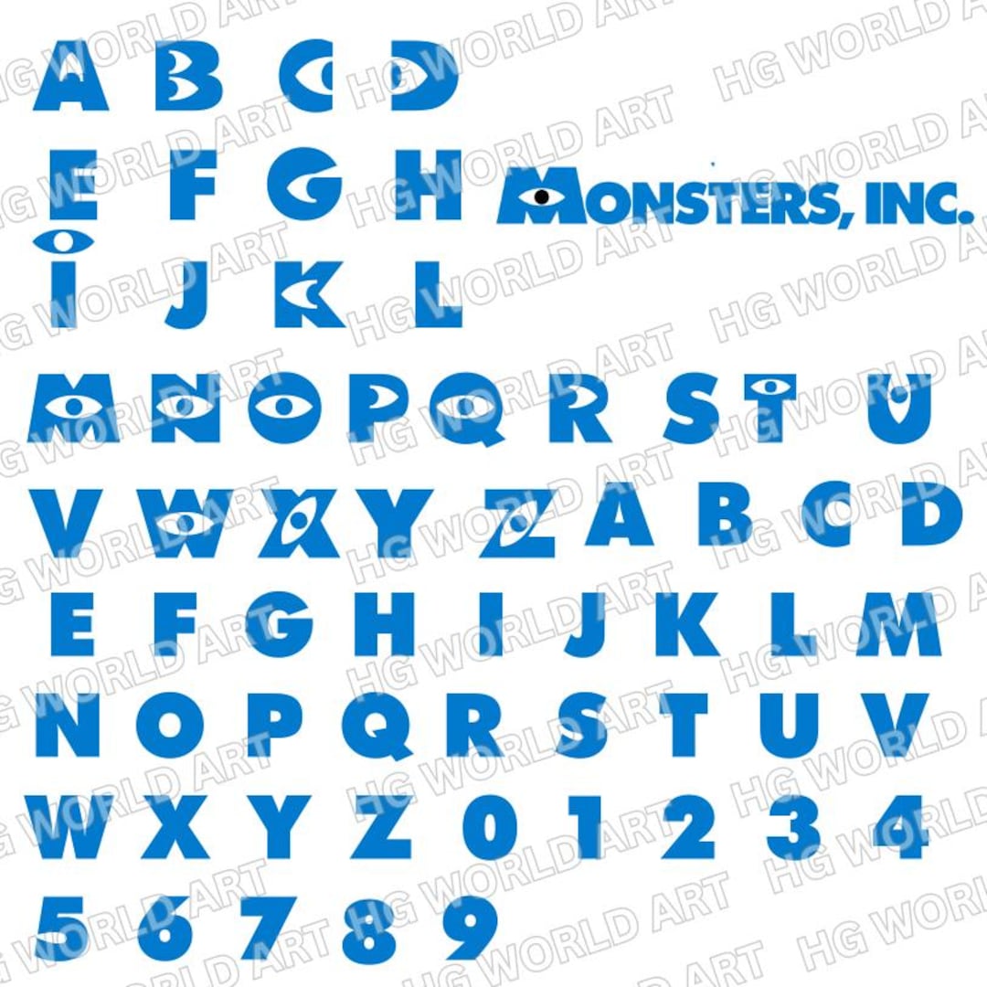 Monsters Inc Font, Monsters University Font, Monsters Inc Svg, Monsters ...
