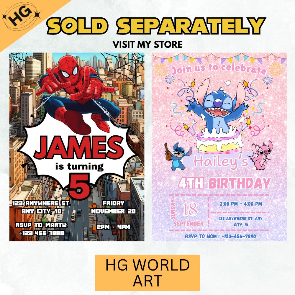 Stitch Editable Birthday Invitation Template, Printable Birthday Party ...