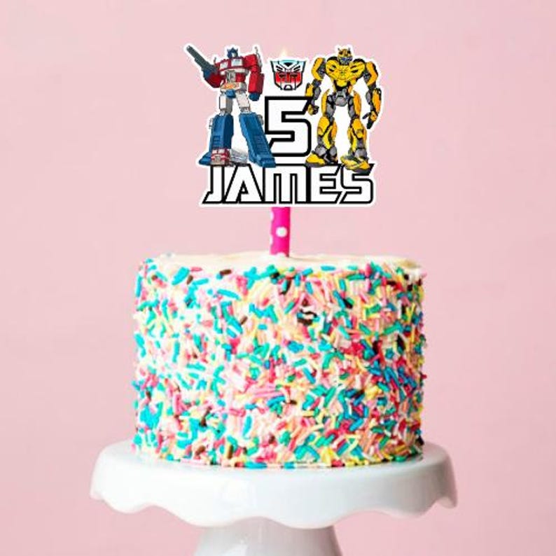 Transformers Bumblebee Cake Topper: Personalized Birthday (digital ...