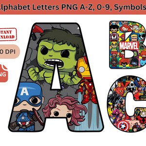 Superhero Alphabet PNG: Letter Font Clip Art (digital Download) - Etsy