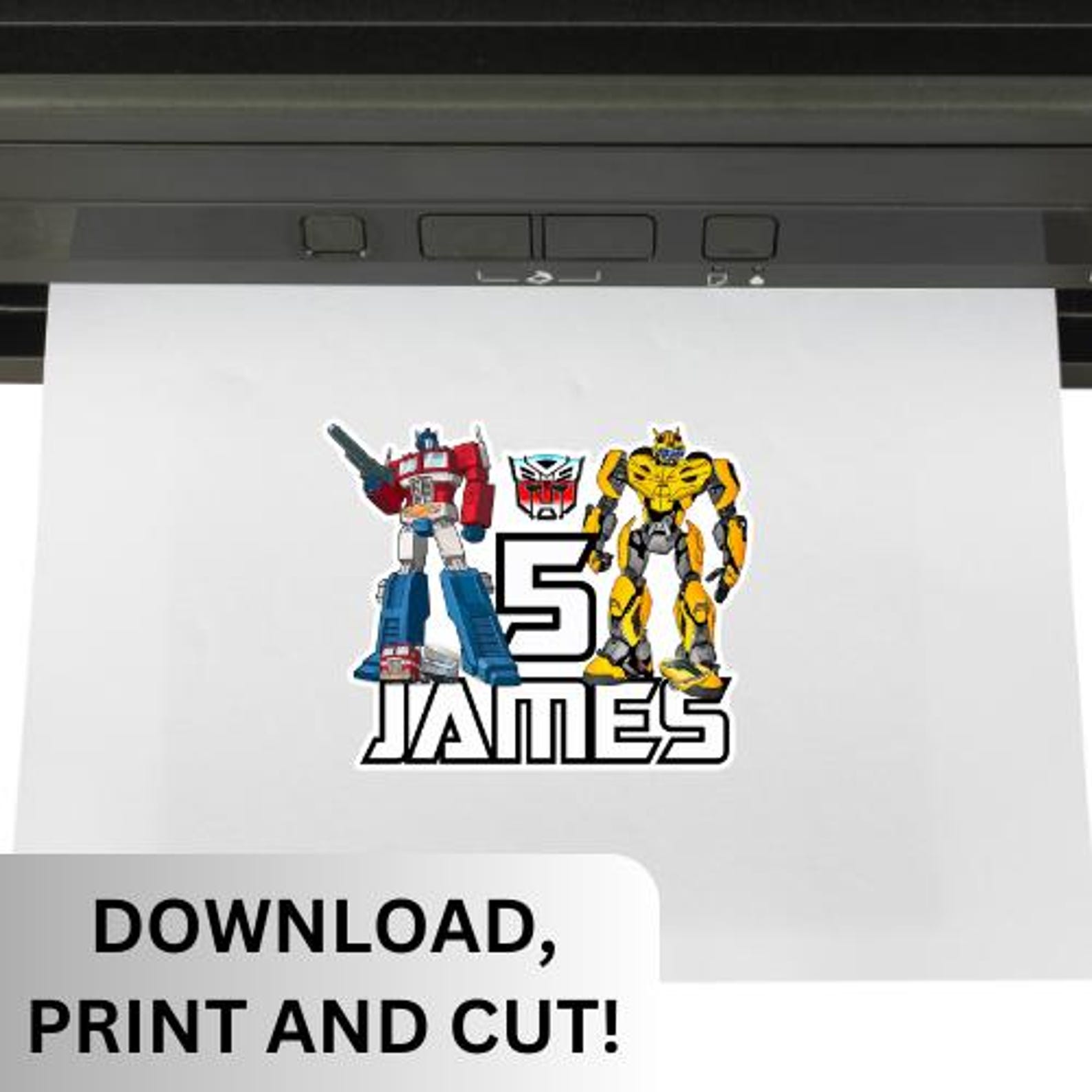 Transformers Bumblebee Cake Topper: Personalized Birthday (digital ...