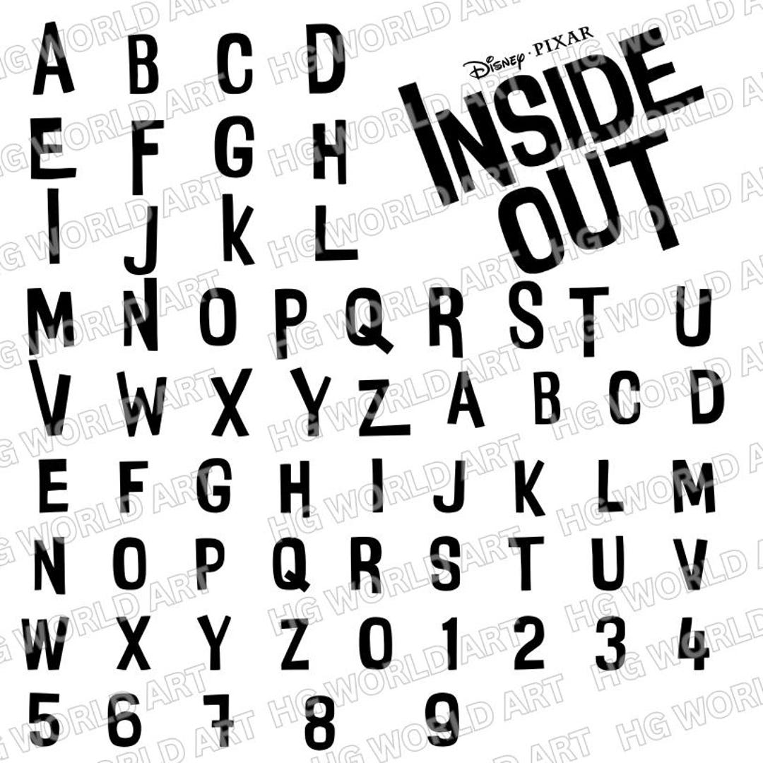 Inside Out Font, Inside Out Svg, Inside Out Font Svg, Inside Out Font ...