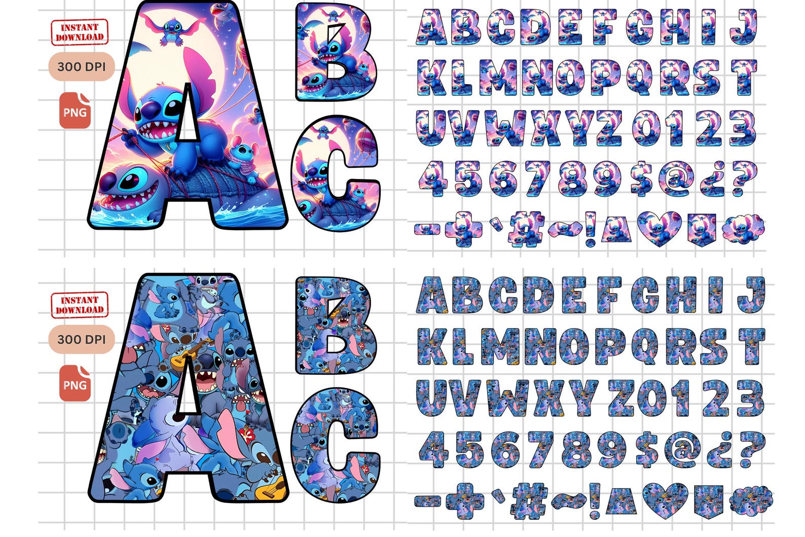 Stitch Alphabet PNG: Letters, Numbers, Symbols (digital Download) - Etsy