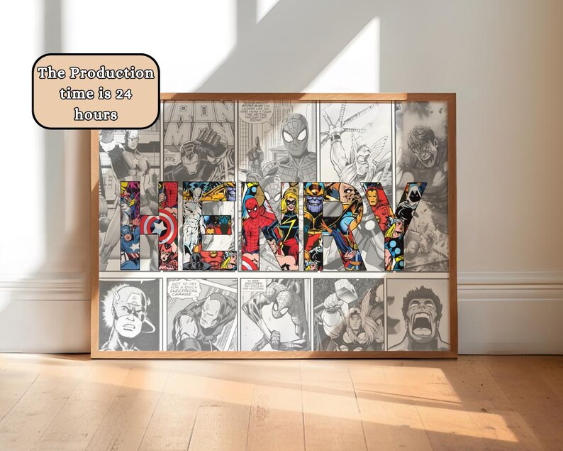 Personalized Superhero Name Art Print: Custom Comic Decor (digital ...