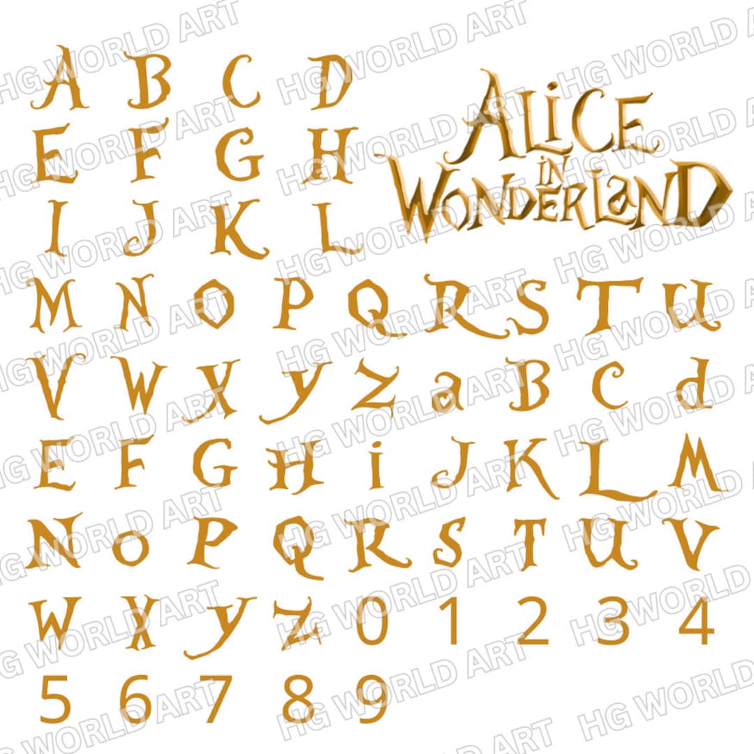 Alice in Wonderland Font (svg, Png, Ttf, Otf) - Etsy