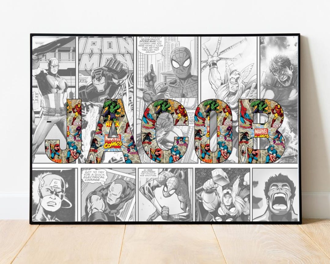 Personalized Superhero Name Art Print: Custom Comic Decor (digital ...