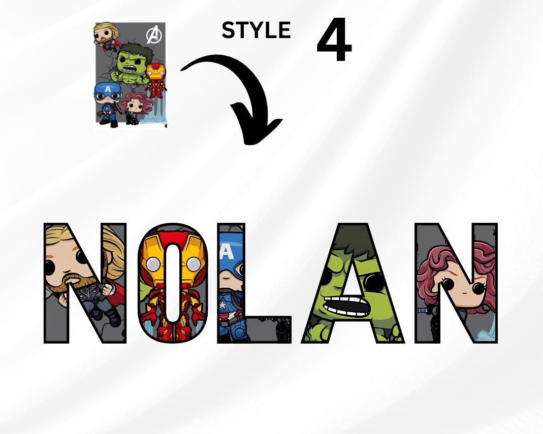 Personalized NAME Word Art Print Superhero Character Posters Digital ...