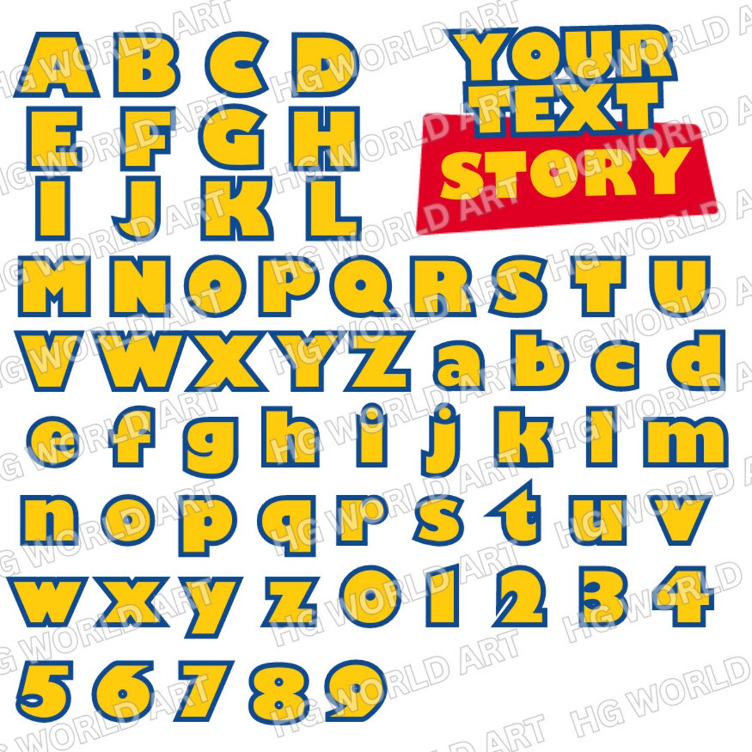 Toy Story Font (svg, Ttf, Otf, Png) Cuttable Font - Etsy