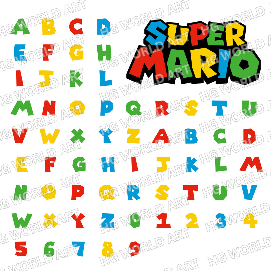Super Mario Font, Mario Font, Super Mario Letters, Super Mario Font Svg ...