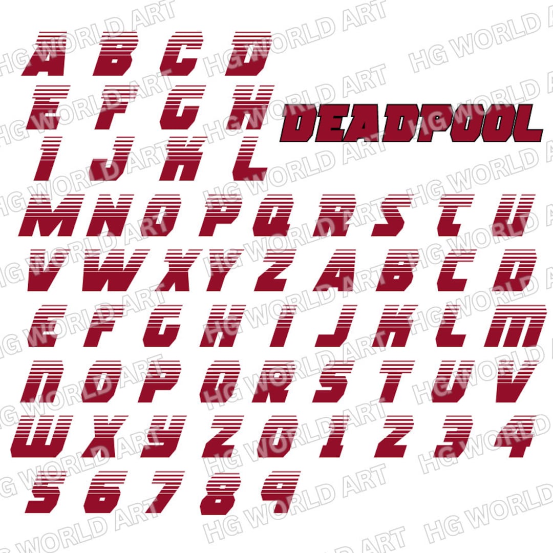 Deadpool Font, Deadpool Svg, Deadpool Font Svg, Deadpool Font Cricut ...