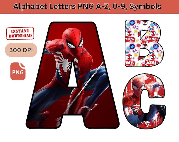 400 IMAGES 8 Spiderman Alphabets Different Backgrounds Png Spiderman ...