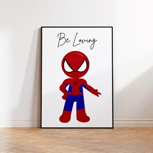 Set of 6 Prints Superheroes Affirmations Digital Posters, Boy Bedroom ...