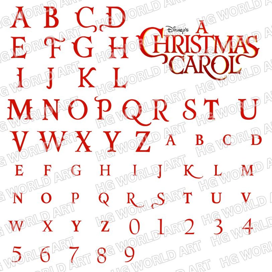 Christmas Carol Font, Christmas Carol Svg, Christmas Carol Font Svg ...
