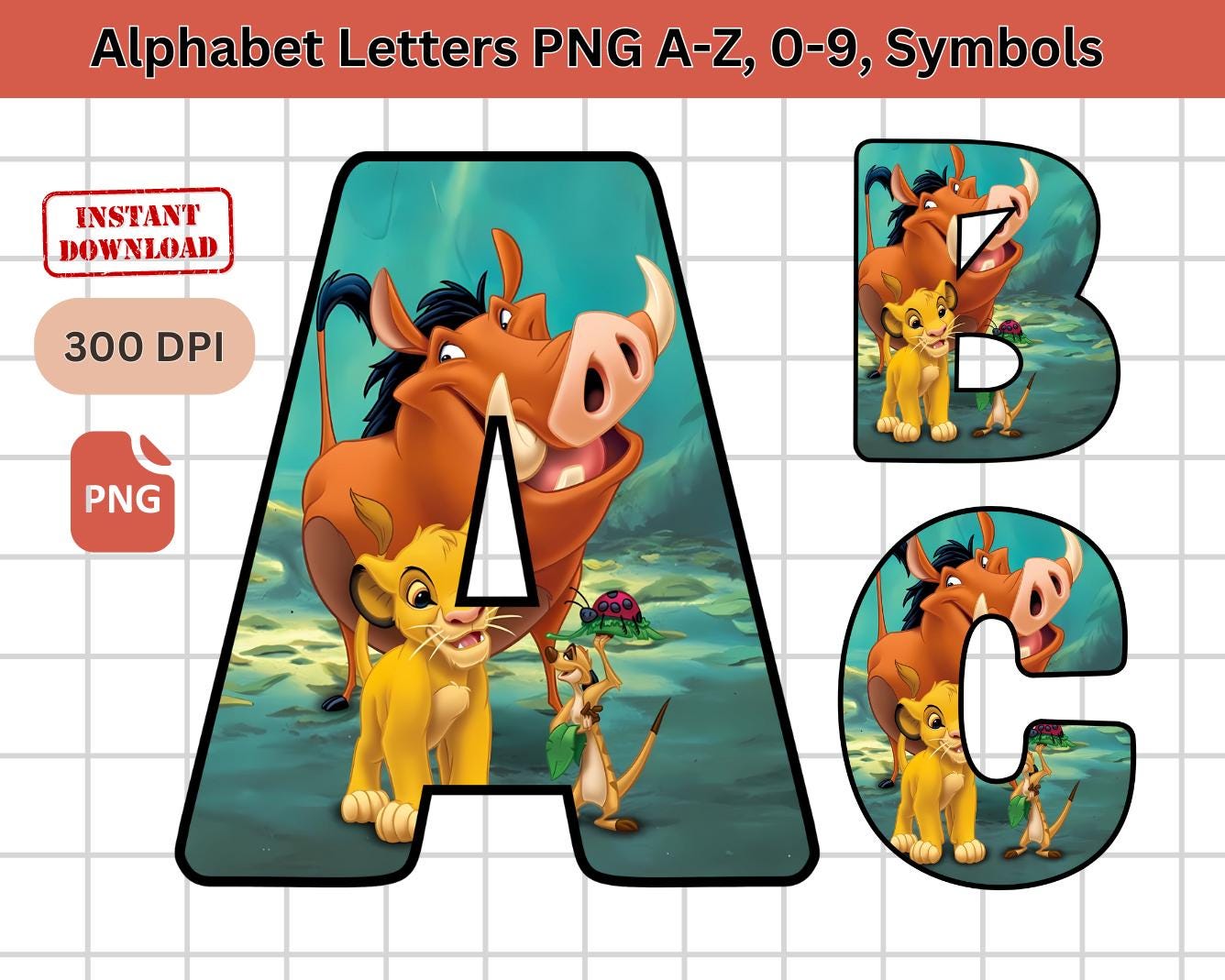 Lion King Alphabet PNG: Birthday Banner Font (digital Download) - Etsy