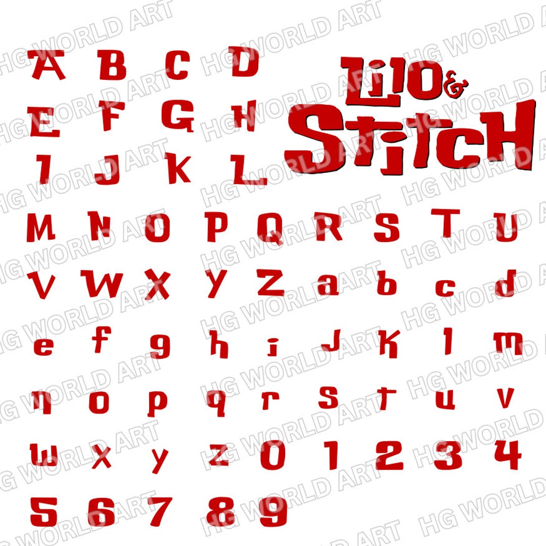 Lilo and Stitch Font, Stitch Font, Lilo Font, Lilo and Stitch Svg, Lilo ...