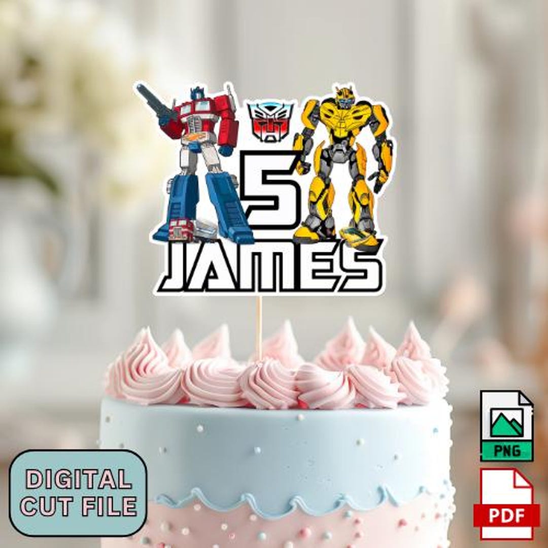 Transformers Bumblebee Cake Topper: Personalized Birthday (digital ...