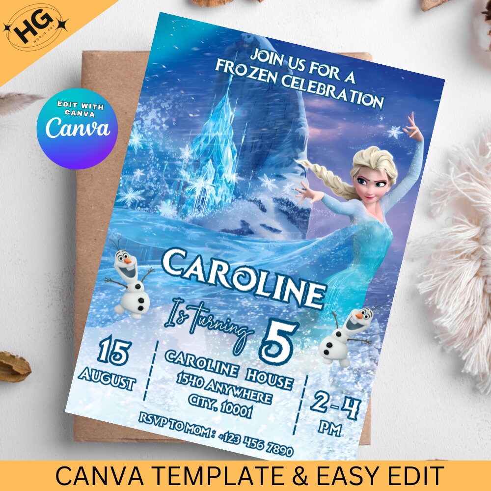 FROZEN Invitation Elsa Birthday Invitation Winter Snow Birthday ...