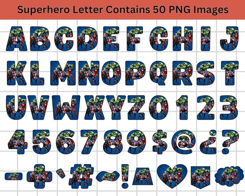 Superhero Alphabet PNG - Superhero Letter Font Clip Art PNG Silhouette ...
