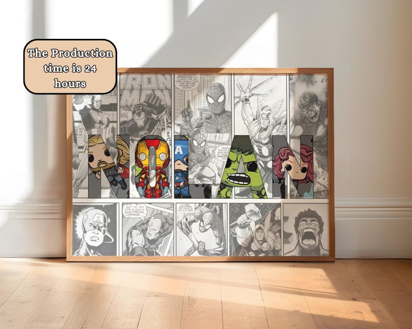 Personalized NAME Word Art Print Superhero Character Posters Digital ...