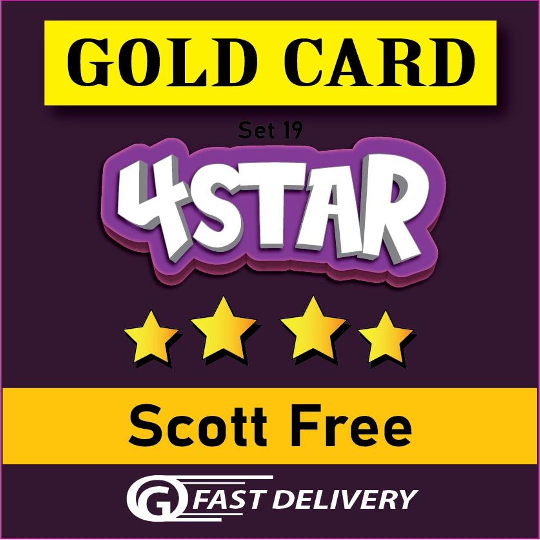 Scott Free Mono Go Gold 4 Star Sticker FAST DELIVERY - Etsy