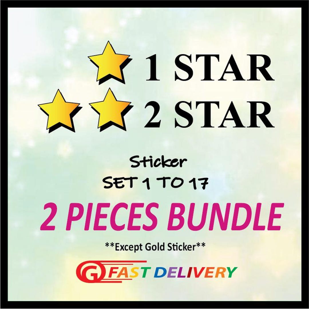 Mo Go 1 and 2 Star Sticker Bundle - Etsy