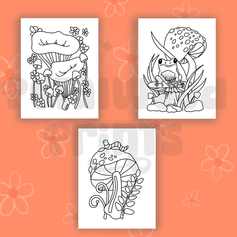 Fungus Among Us: Cute and Fun Mushroom Coloring Pages, Easy to Color ...