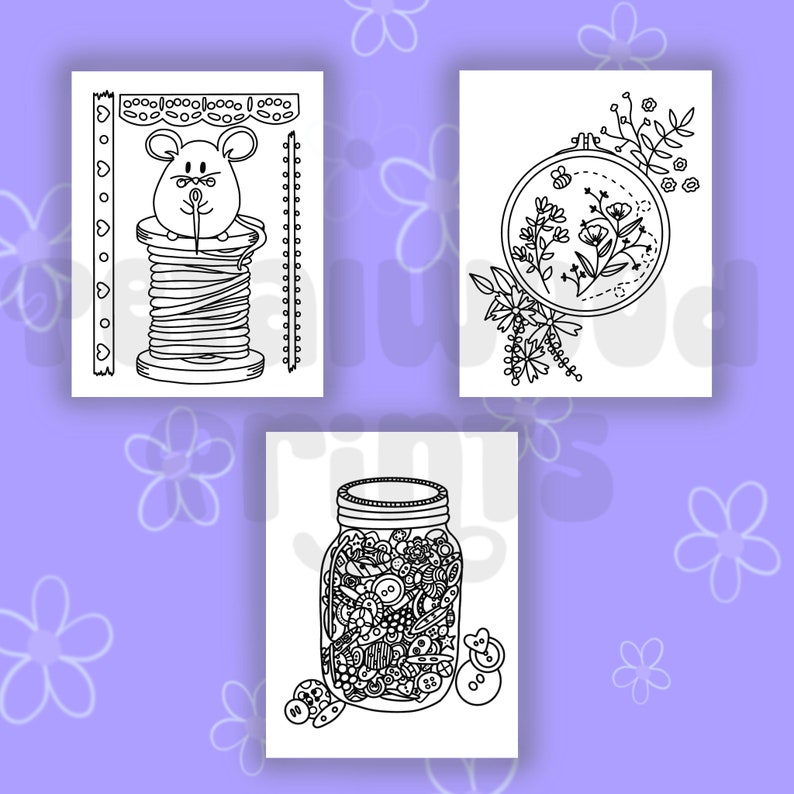 Sew Cute: Adorable and Fun Sewing Coloring Pages, Easy to Color ...