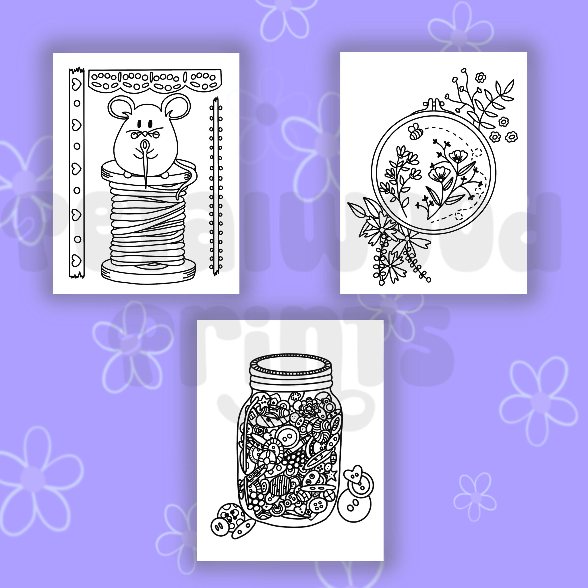 Sew Cute: Adorable and Fun Sewing Coloring Pages, Easy to Color ...
