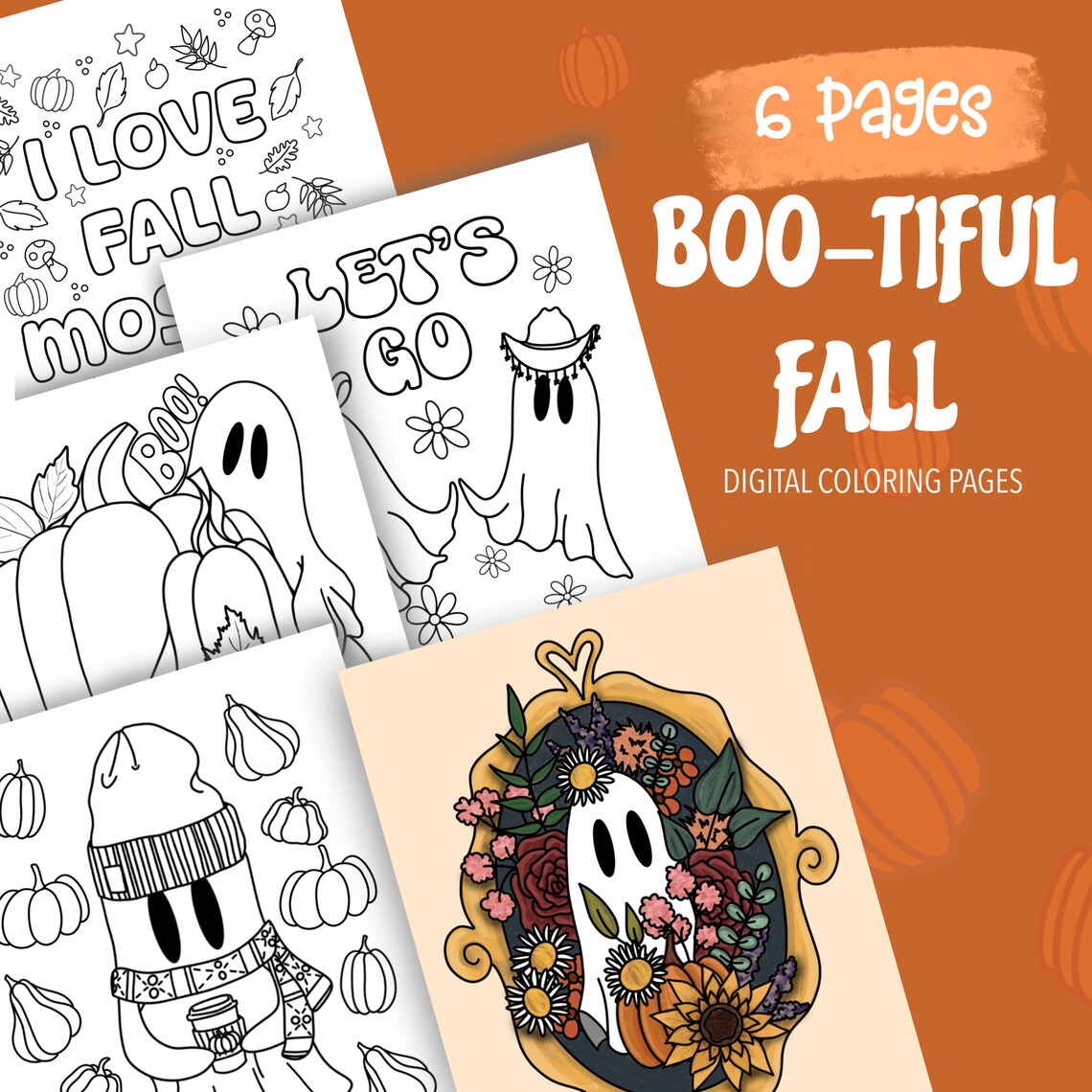 Boo-tiful Fall: Cozy and Fun Fall Coloring Pages, Easy to Color ...