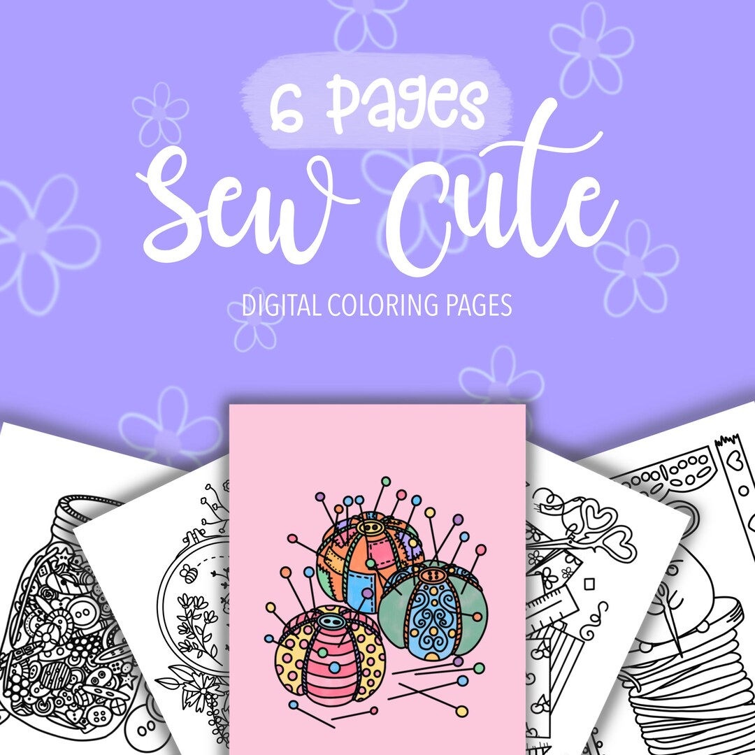 Sew Cute: Adorable and Fun Sewing Coloring Pages, Easy to Color ...