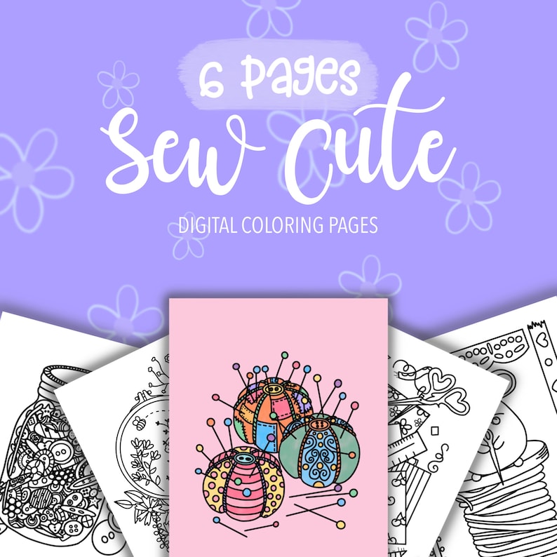 Sew Cute: Adorable and Fun Sewing Coloring Pages, Easy to Color ...