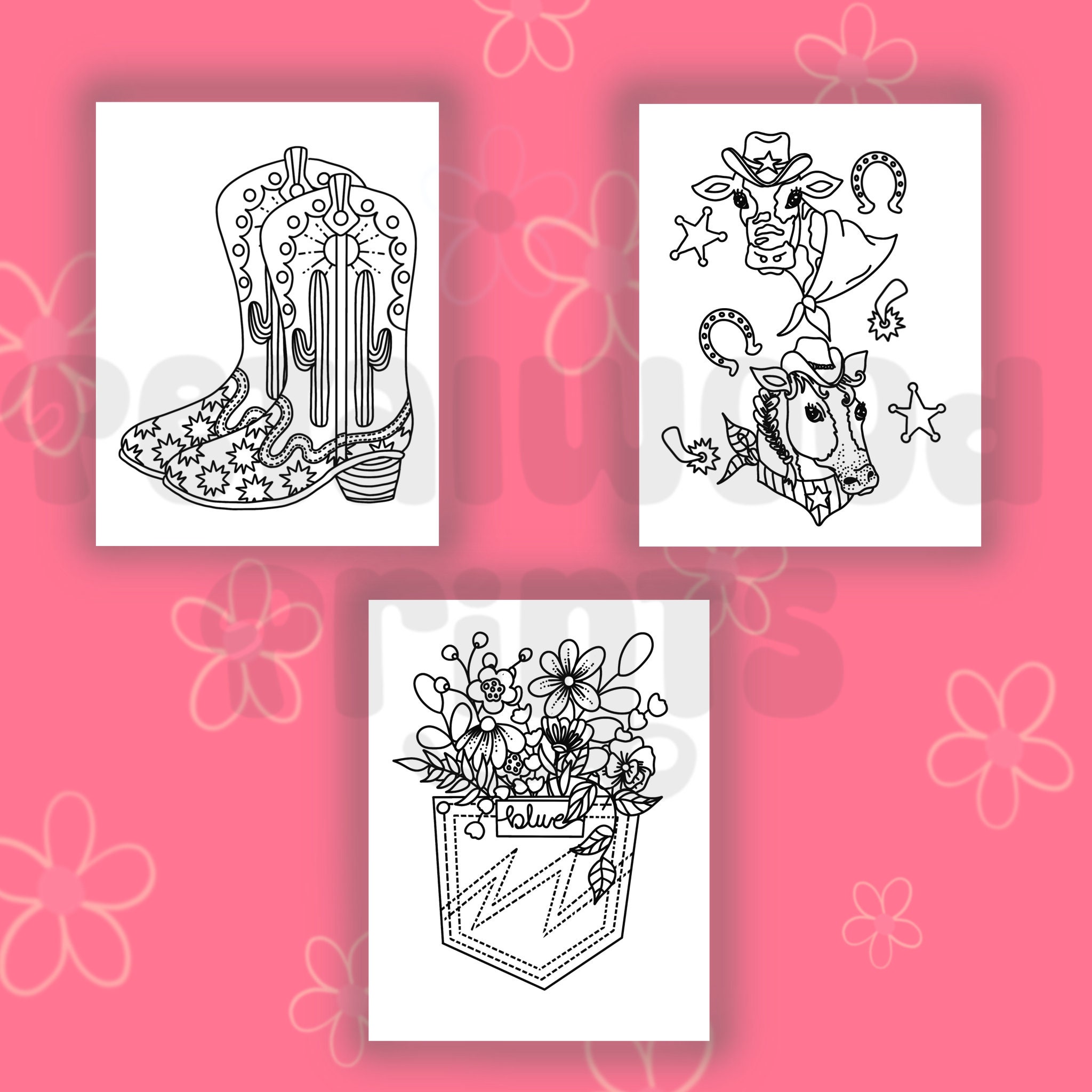 Giddy Up: Cute and Fun Cowgirl Coloring Pages, Easy to Color Worksheets ...