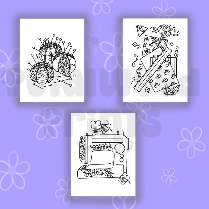 Sew Cute: Adorable and Fun Sewing Coloring Pages, Easy to Color ...