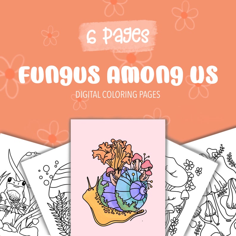 Fungus Among Us: Cute and Fun Mushroom Coloring Pages, Easy to Color ...