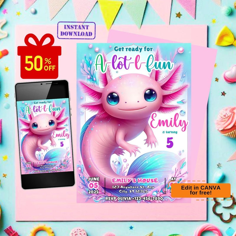 Axolotl Birthday - Etsy