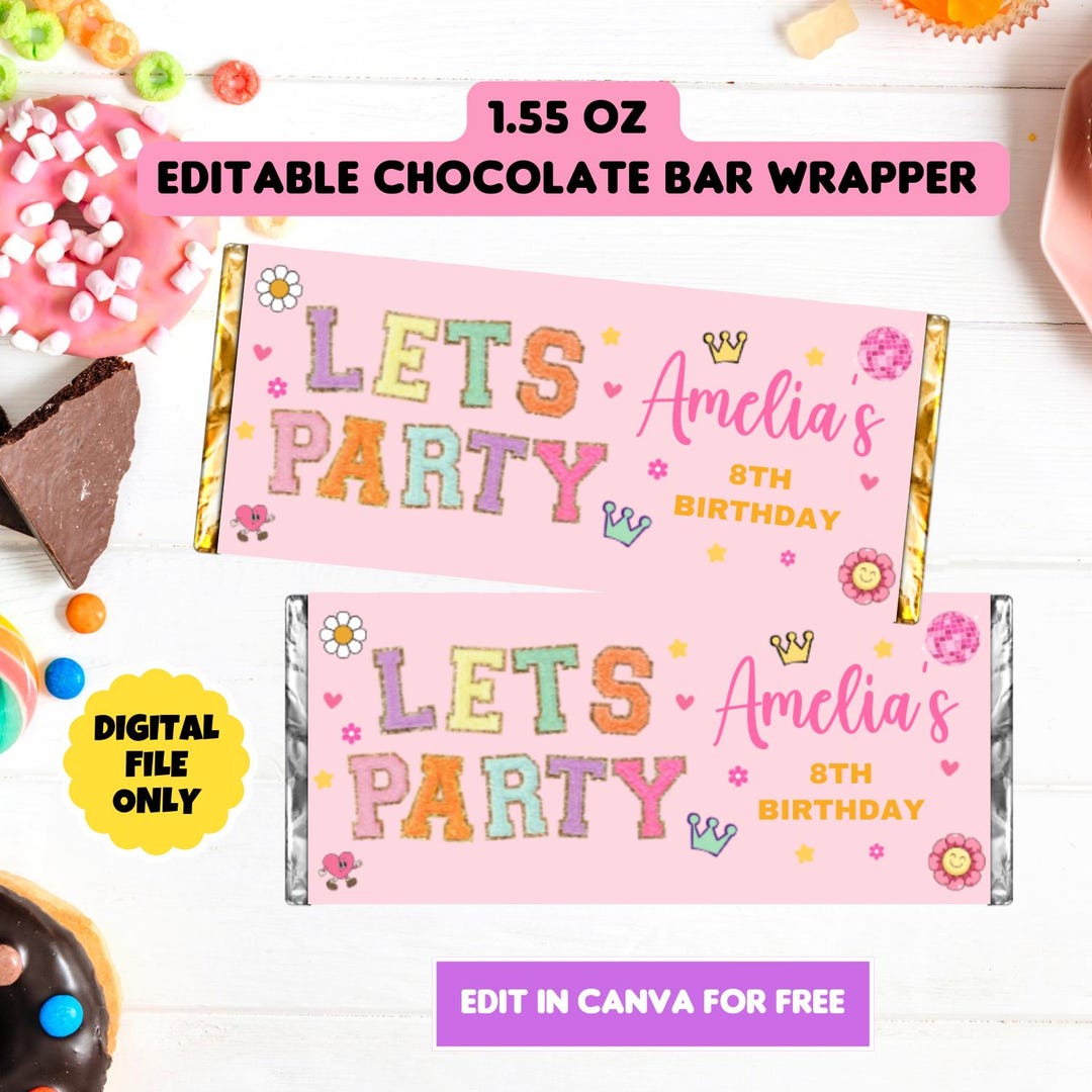 Varsity Patch Letter Party Chocolate Bar, Personalized Patch Letter ...