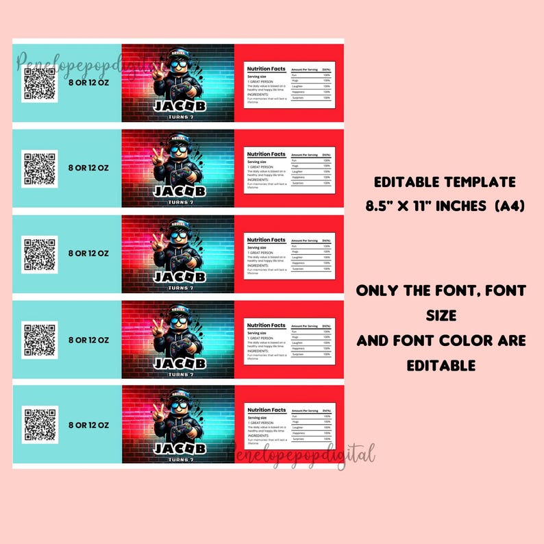 Roblox Water Bottle Labels Printable, Roblox Water Label Template ...