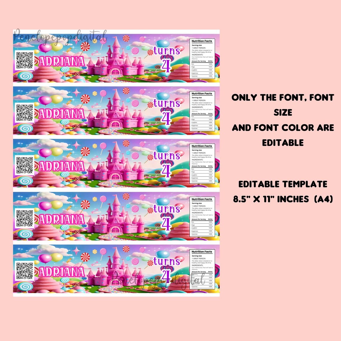 Editable Candy Land Birthday Bundle, Sweets Birthday Pack, Party Bundle ...