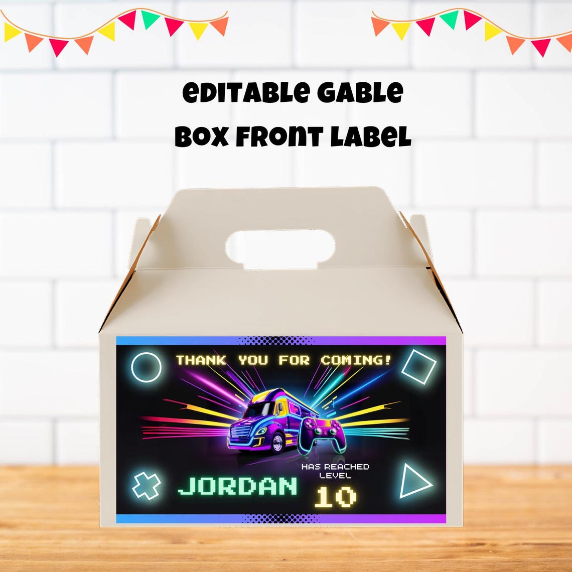 Editable Video Game Truck Gable Box Labels, Printable Templates, Gaming ...